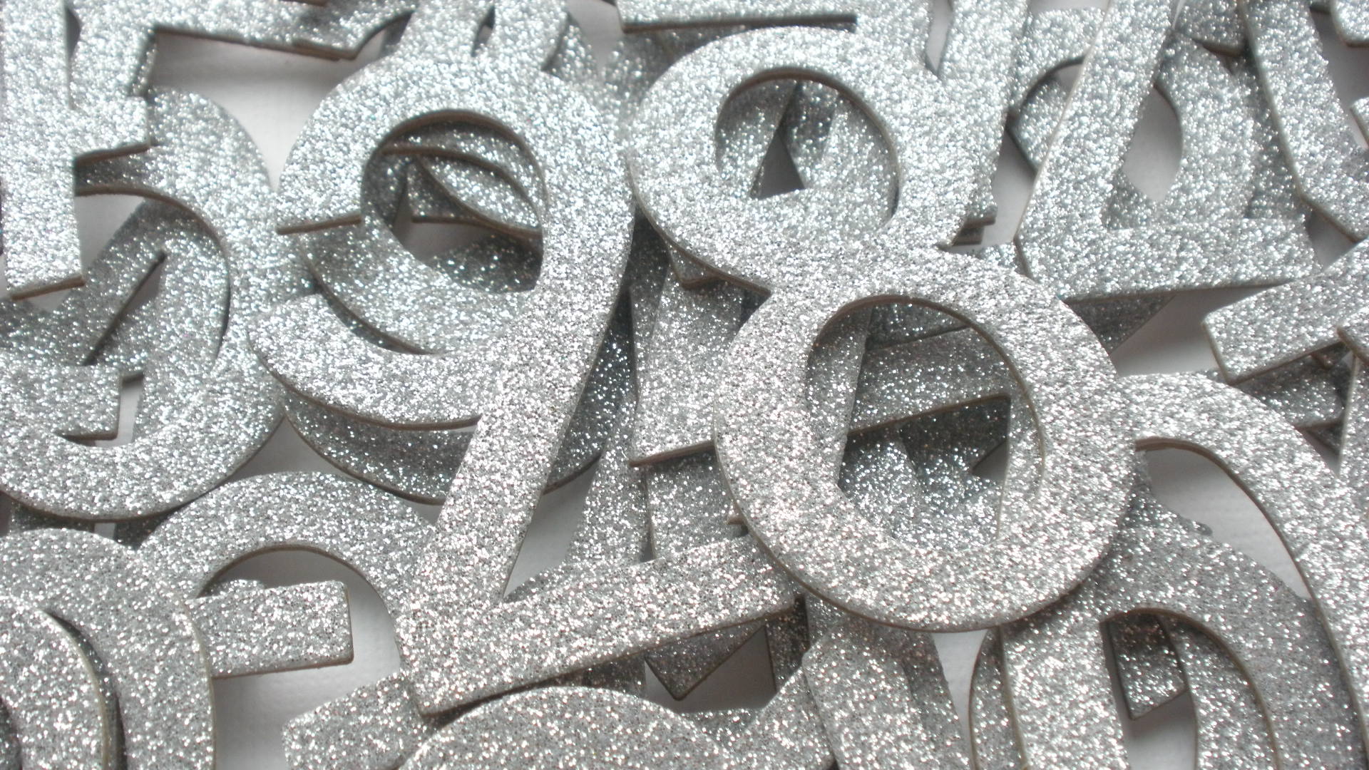 *SILVER GLITTER* NUMBERS 2.5 inch Chipboard | eBay